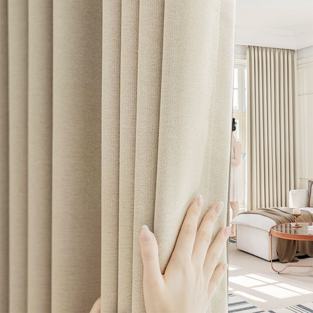 Draperie Nara Textura In 90% Blackout Ivory- cu Rejansa 10cm (1 Buc ...